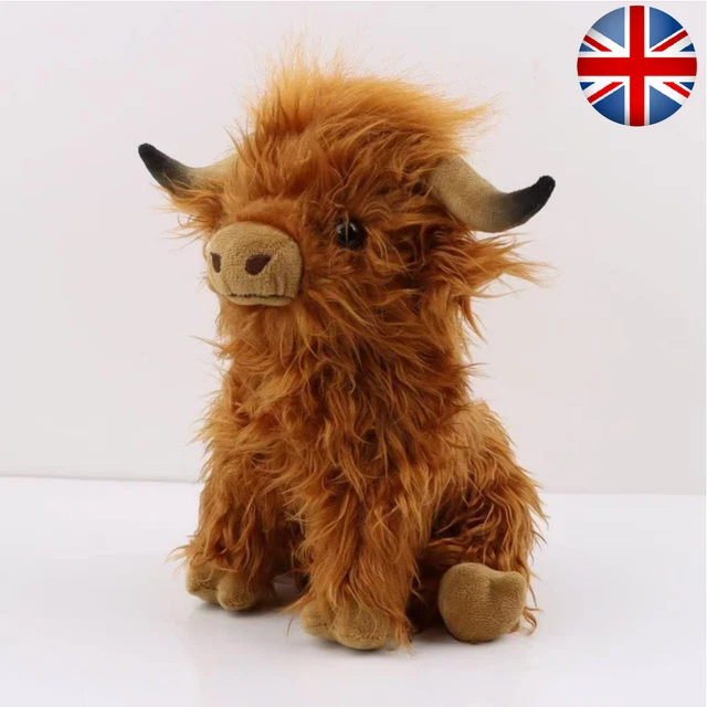 CLEVER BROWN HIGHLAND Cow Coo Cuddly Toy Plush Stuffed Scottish ...