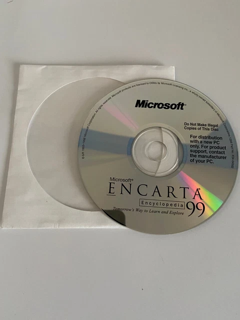 MICROSOFT ENCARTA ENCYCLOPEDIA 1999 PC Logiciel Cd-Rom EUR 7,74 ...