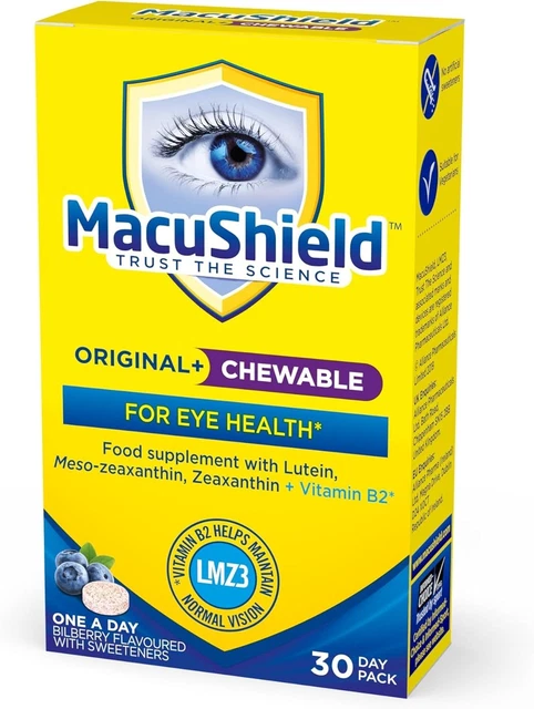 MACUSHIELD ORIGINAL BILBERRY Flavoured Chewable for Eye Health - 30 ...