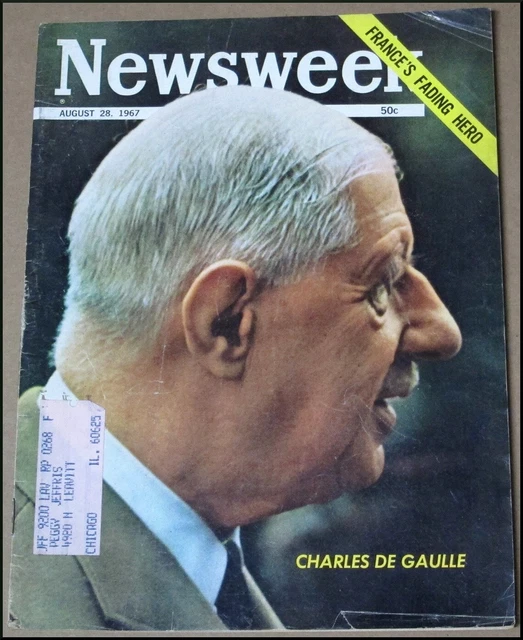 8/28/1967 NEWSWEEK MAGAZINE Charles de Gaulle France Vietnam Bobbie ...
