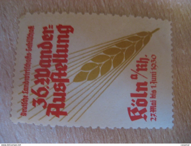 KOLN 1930 DLG Ausstellung Agriculture Farming Poster Stamp Vignette ...