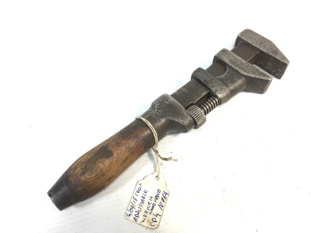 ANTIQUE UNUSUAL RARE Adjustable Monkey Wrench Wood Handle Classic Cars ...