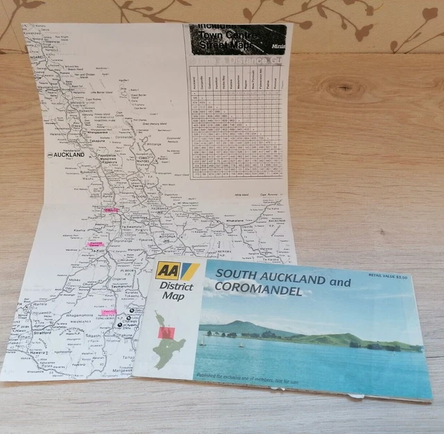 AA DISTRICT MAP 1990'S SOUTH AUCKLAND and COROMANDEL NEW ZEALAND ...