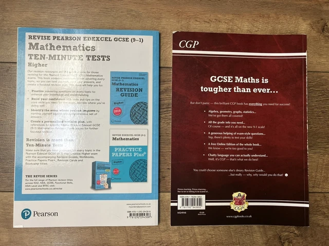 GCSE AQA MATHS Study aids, Cgp Revision guide & Pearson 10 minute tests ...