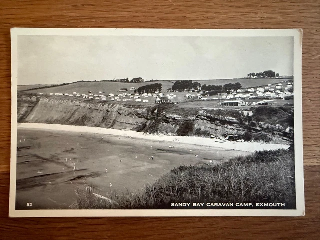VINTAGE POSTCARD UK 🇬🇧 Sandy Bay Caravan Camp Exmouth Devon 1955 RPPC £ ...