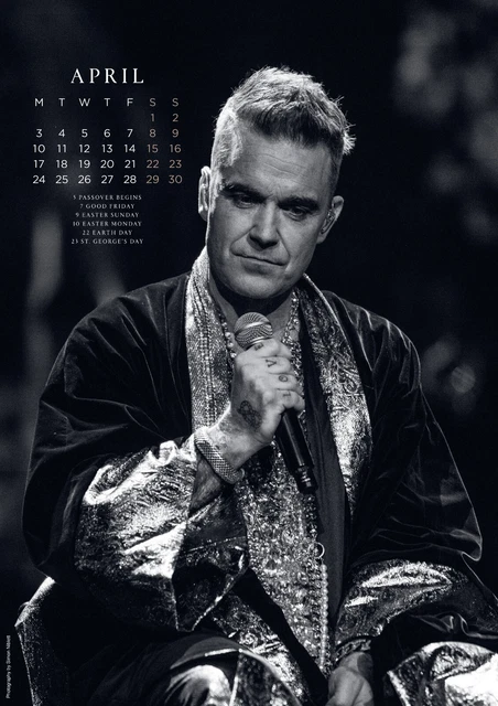 2023 CALENDAR, MONTH To View A3 Wall Calendar, Robbie Williams 2023 ...