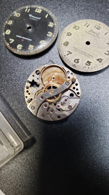 RARE VINTAGE LOT 1960's Bulova Crescent Milos Watch Black Movement Army ...