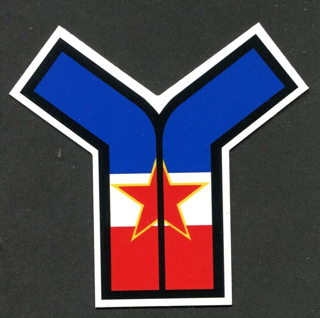 SFRJ YUGOSLAVIA YUGO Zastava Koral Car Logo Die Cut Sticker 3.5" x 3.75 ...