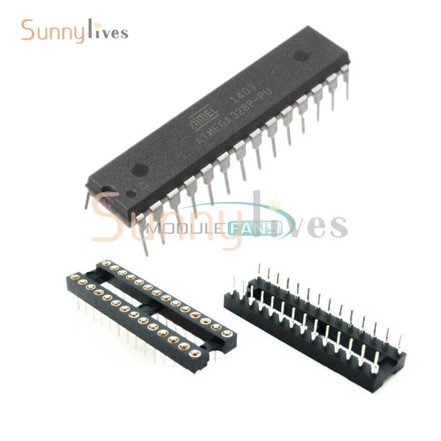 ATMEGA328P-PU WITH ARDUINO UNO Bootloader ATMEL DIP28 + DIP SOCKET $4. ...