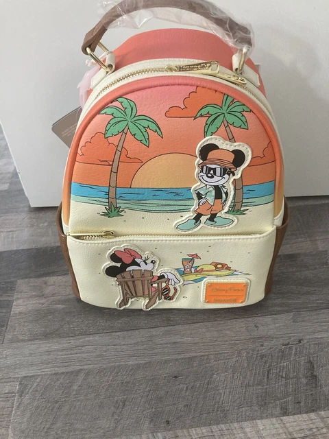 LOUNGEFLY DISNEY RUCKSACK Minnie und Mickey Maus am Strand Neu EUR 50 ...