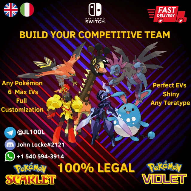 POKEMON SCARLET VIOLET x6 custom competitive 6iv team shiny battle ...