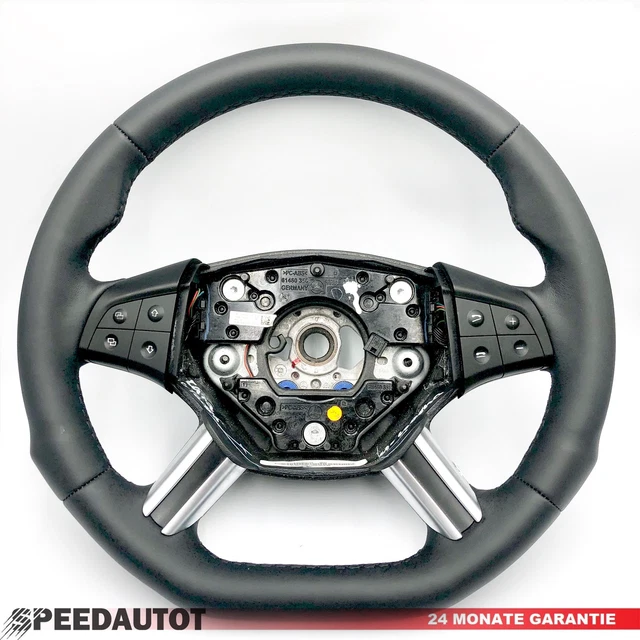 VOLANT TUNING APLATIT Lisse Noir Mercedes ML W 164 W 245 Multifonction ...