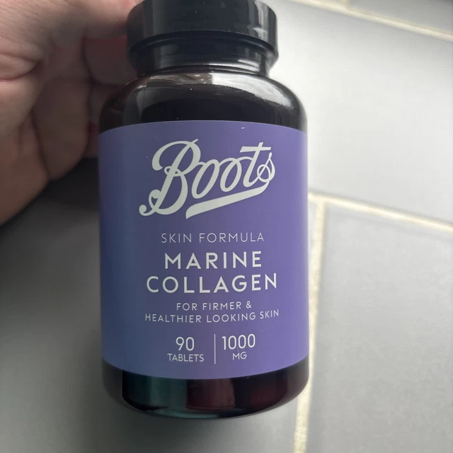 BOOTS SKIN FORMULA Marine Collagen 90 Tablets 1000mg Firmer and ...