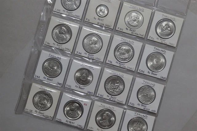 🧭 🇹🇭 THAILAND 10 Baht - 16 Coins Collection Unc B84 #27 $313.64 ...