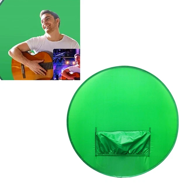 PORTABLE 142CM ROUND Green Screen Backdrop for Video Chats and Gaming L ...