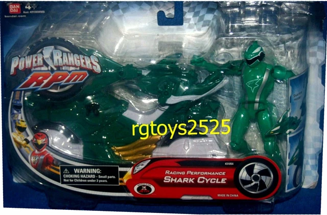 POWER RANGERS RPM Racing Performance Shark Cycle w 5" Green Shark ...
