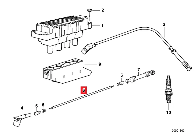 GENUINE BMW ISETTA E12 E21 E23 E24 E28 Ignition Lead Wire Cable OEM ...