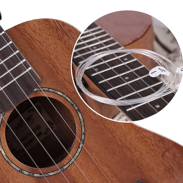 CARBONE CORDES GUITARE Cordes Intérieur Extérieur G-C-E-A Transparent ...