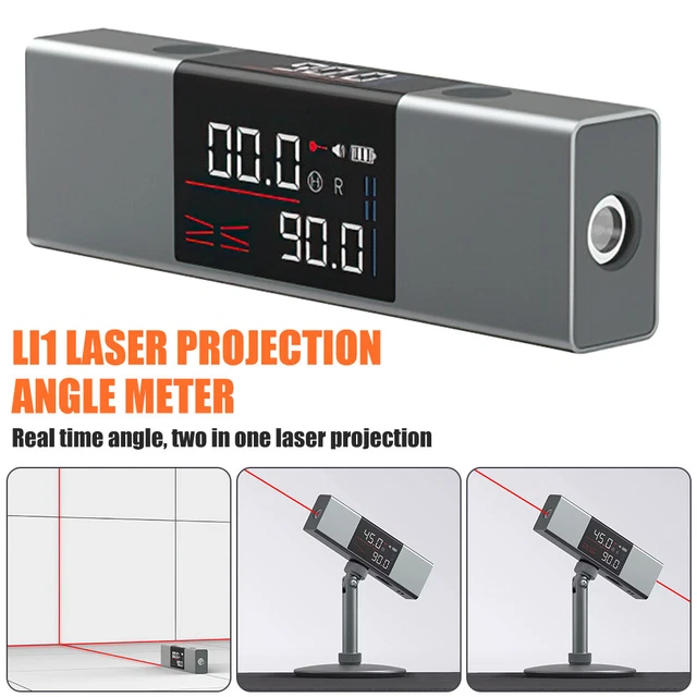 LASER PROTRACTOR ANGLE Measure Laser Level Meter Ruler Tool LED Digital ...