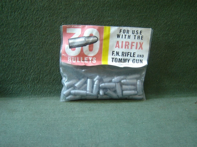 VINTAGE AIRFIX PACK of 30 TOY Plastic Bullets for FN Rifle & Tommy Gun ...