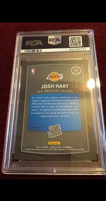 CARTA ROOKIE JOSH Hart RC 2017-18 Panini Donruss Olo Ottico Argento ...