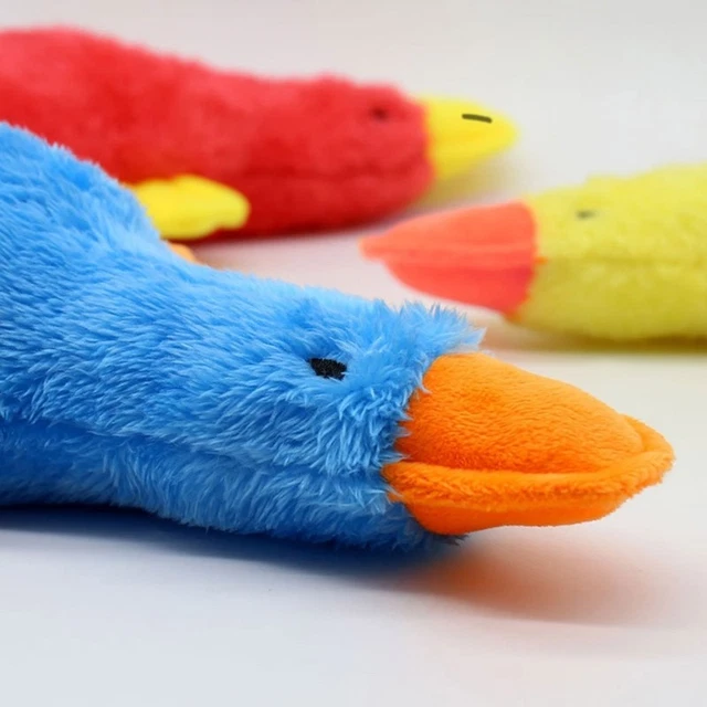 DOG SQUEAK TOY Chew Toys for Teeth Cleaning Soft Plush Duck-shape Toy ...