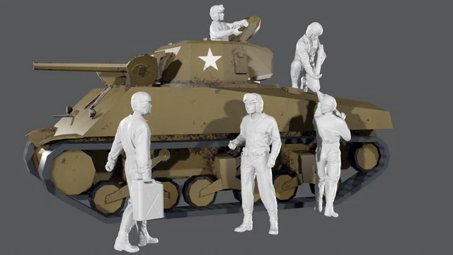 WWII US ARMY Tank Crew Summer - Rearming - 5 Figure Set £8.49 - PicClick UK