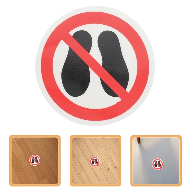 4 PCS NO Step Here Label Sticker Small Stickers Do Not Sign Caution ...