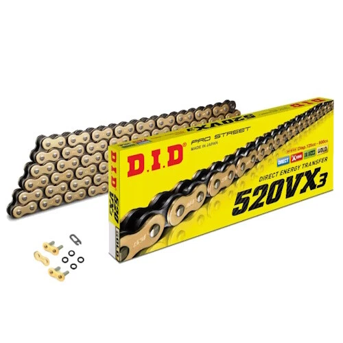 DID X-RING MOTORCYCLE Gold Drive Chain 520 Vx3 110L 110 L Links £66.90 ...
