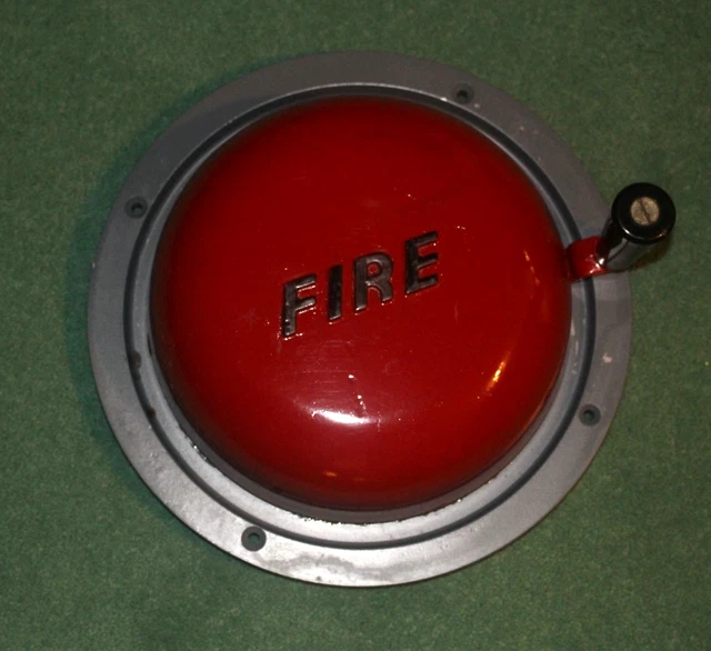 VINTAGE HAND OPERATED "Fire Bell" Military Issue . Few minor knocks, No ...