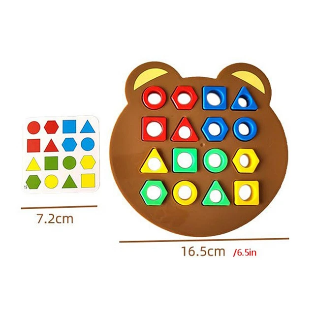 CHILDREN PUZZLES GEOMETRIC Shape Quick Matching BoardPuzzles Learning ...