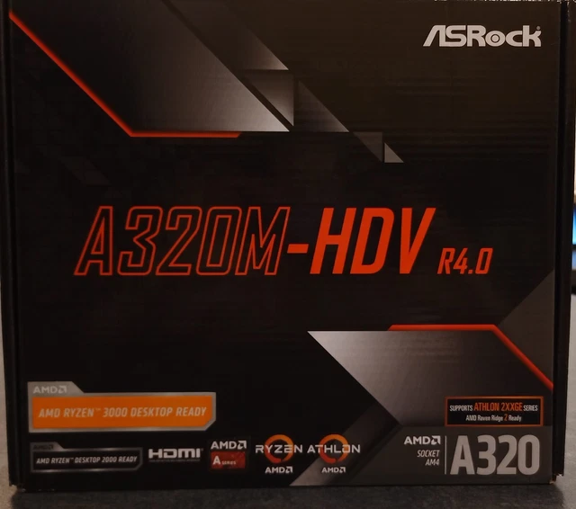 ASROCK A320M-HDV R4.0 AM4 AMD Promontory A320 Micro ATX mATX £70.00 ...