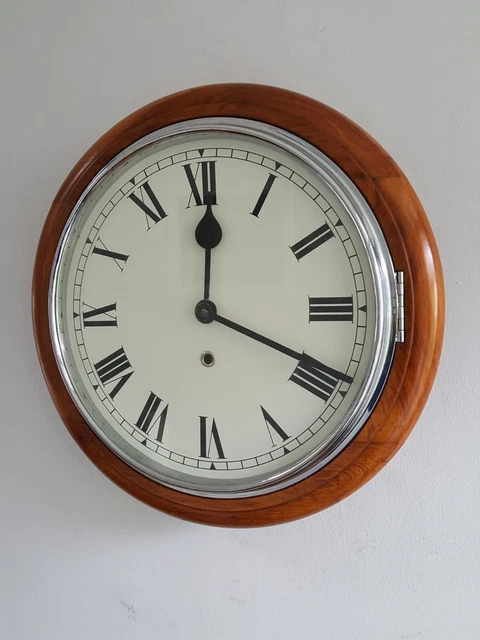 LARGE VINTAGE / Antique 1920s Railway School Wall Clock Converted to ...