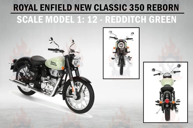 ROYAL ENFIELD NEW Classic 350 "3D SCALE MODEL 1: 12 REDDITCH GREEN" £51 ...
