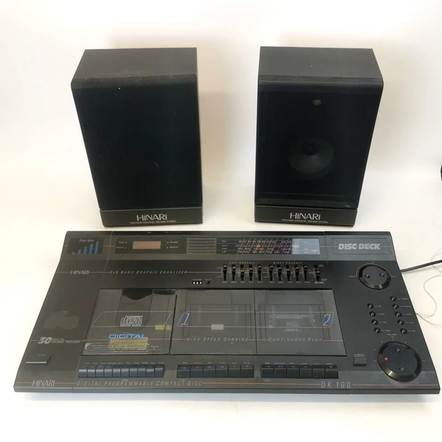 SUPER RETRO BOXED Hinari DK 100 Disc Deck Twin Cassette CD Player ...