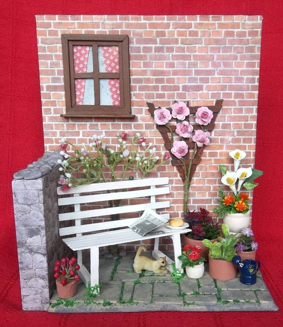 1:12TH SCALE DOLLS House- Back Garden Box Room Shadow Box Diorama £72. ...