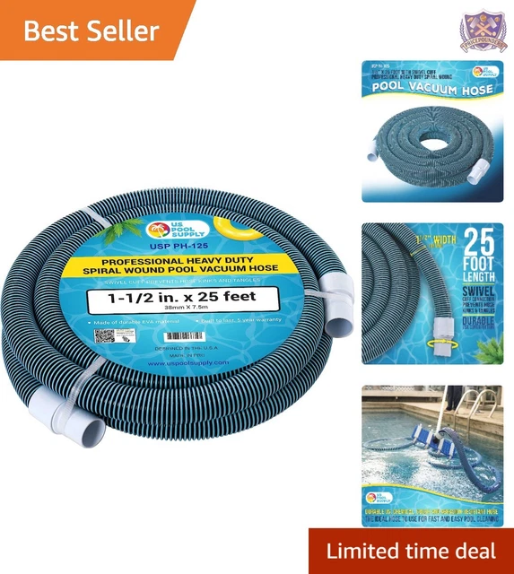 PROFESSIONAL HEAVY DUTY Spiral Wound Pool Vacuum Hose - Kink-Free ...