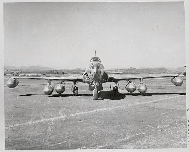 F-80 FIGHTER JET With Napalm Bombs 1951 Military Old Photo $8.50 ...