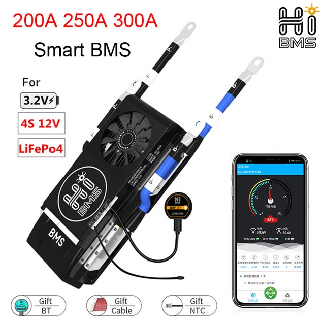 LIFEPO4 4S 12V 200A 250A 300A Smart BMS Common Port w/ Balance +Bluetooth Module £151.07 ...