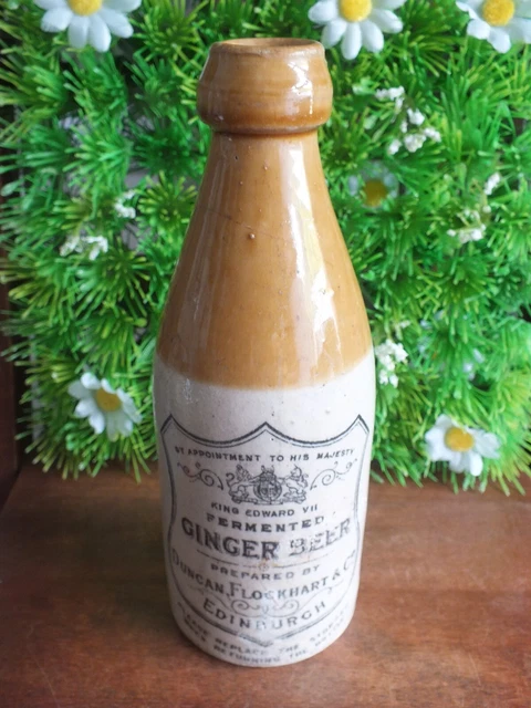 VINTAGE SCOTTISH GINGER Beer Stoneware Bottle Duncan Flockhart & Co ...