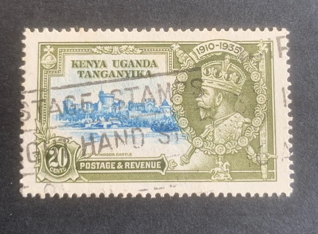 KENYA UGANDA TANGANYIKA 1935 SG124 20c Silver Jubilee Stamp unusual ...