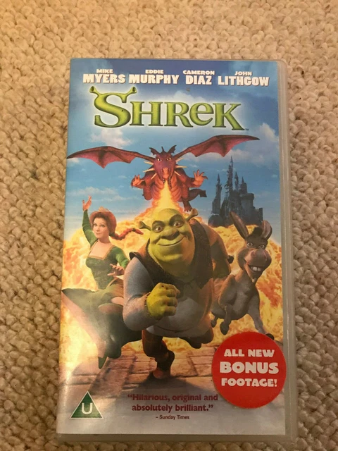 SHREK VHS VIDEO Mike Myers Eddie Murphy Cameron Diaz includes bonus ...
