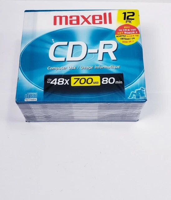 MAXELL CD-R 80 Min 700MB Up To 48x (12 Pk) $14.95 - PicClick CA