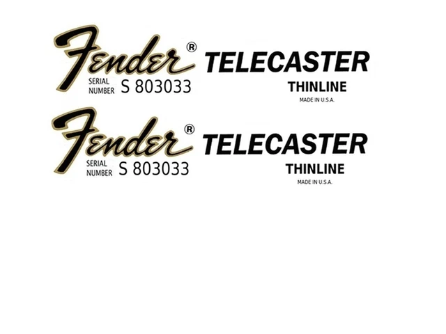 FENDER TELECASTER THINLINE Guitar Decal Headstock Decal Waterslide Logo ...