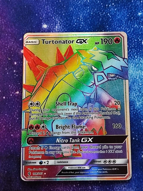 POKEMON KARTE TURTONATOR GX 148/145 Ultra Rare Rainbow EUR 30,00 ...