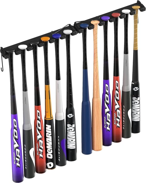12 BATS WALL Mount vertical Baseball Bat Wall Mount Holder Bat Brackets ...