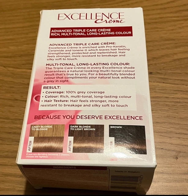 L'OREAL EXCELLENCE CREME Hair Colour Shade 7.3 Natural Dark Golden ...
