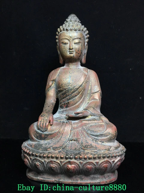 11.8 '' VIEUX Bouddha Shakyamuni en bronze tibétain EUR 183,60 - PicClick FR