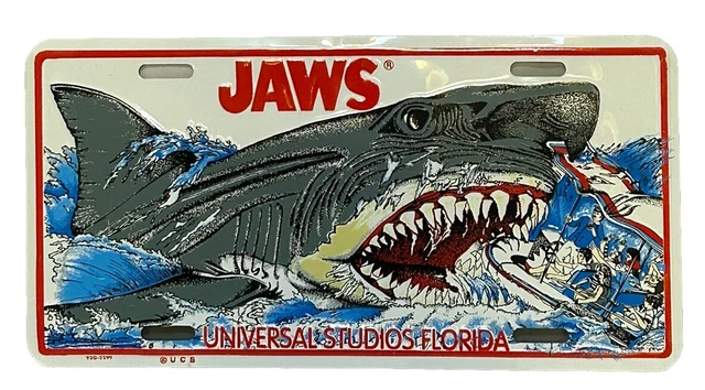 VINTAGE JAWS BOOSTER License Plate Universal Studios Florida Great ...