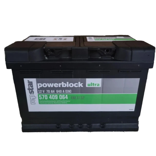 REPSTAR STARTERBATTERIE POWERBLOCK Ultra 12 Volt 70ah EUR 119,99 ...
